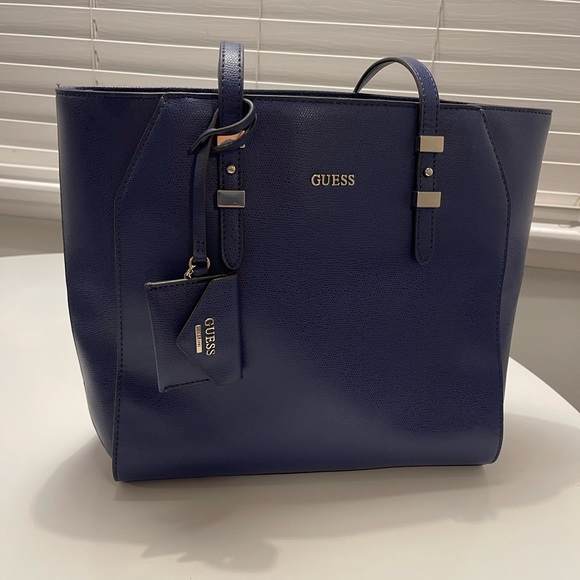 Guess | Bags | Guess Purple Leather Tote Bag | Poshmark